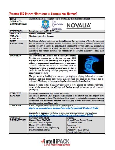 intelliPACK Case Study – University of Sheffield & Novalia – PAC Global
